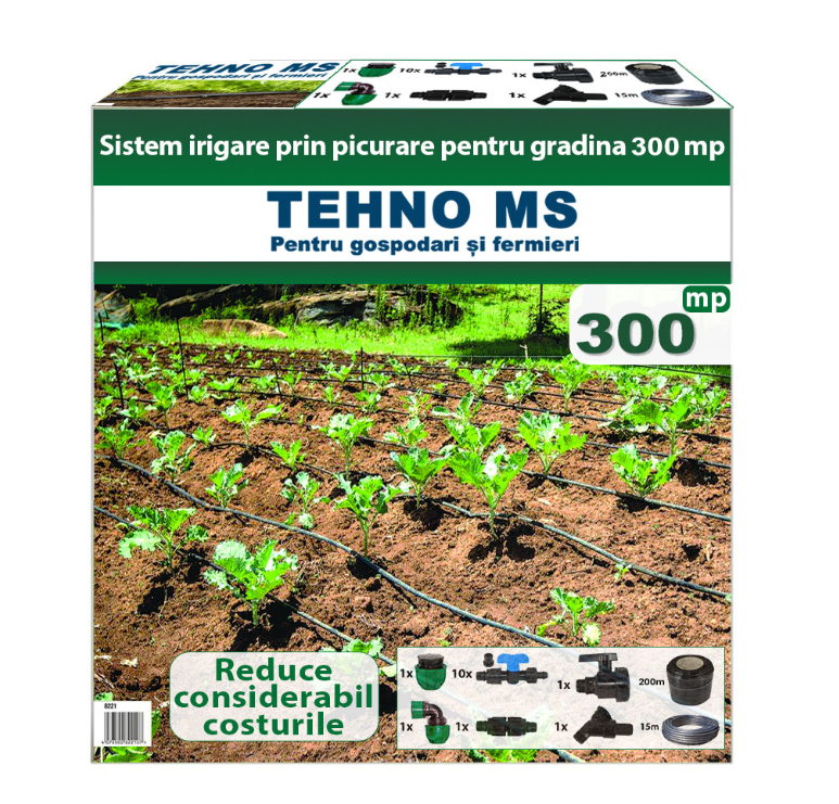 Sistem irigare prin picurare pentru gradina 300 mp – Tehno MS - Romania